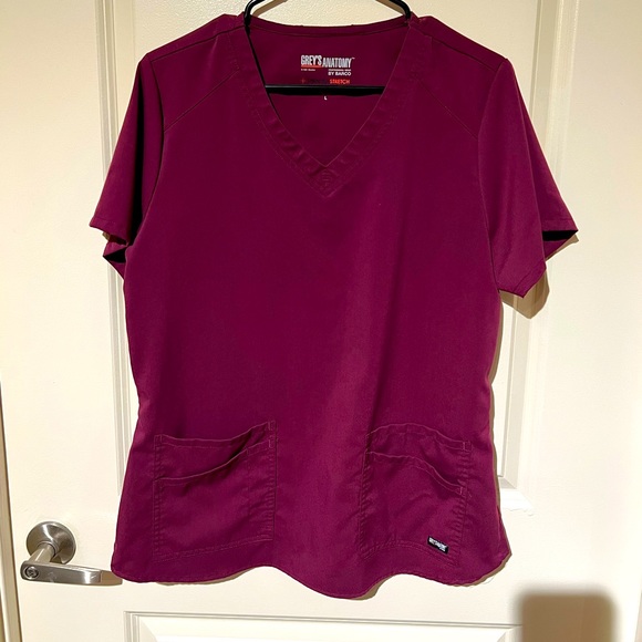 Grey's Anatomy | Tops | Maroon Greys Anatomy Scrub Top | Poshmark